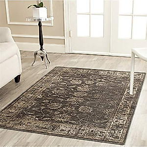SAFAVIEH Vintage Collection Accent Rug - 2' x 3', Soft Anthracite, Oriental Distressed Viscose Design, Ideal for High Traffic Areas in Entryway, Living Room, Bedroom (VTG117-330)