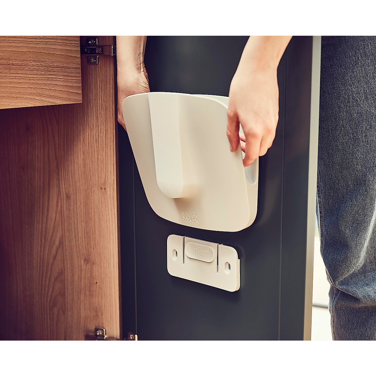 Joseph Joseph CleanStore Wall-Mounted Indoor Dustpan & Brush Set with Dust-Shield Compact Storage, Sweeping Floor Brush with Rubber Pan Edge and Soft Bristles