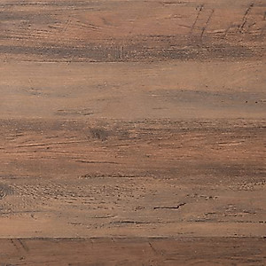 Flash Furniture Wyatt Modern Farmhouse Wooden 2 Tier Coffee Table with Metal Corner Accents and Cross Bracing, Set of 1, Rustic Oak