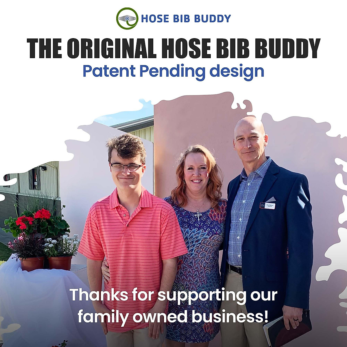 Hose Bib Buddy 2 Pack - Spigot Mounting Plate Hose Bib Repair Kit | Outdoor Faucet Repair Kit | Registered Original USA | SharkBite Hose Bib Mounting Plate | No Removal or Plumbing Required (2 Pack)