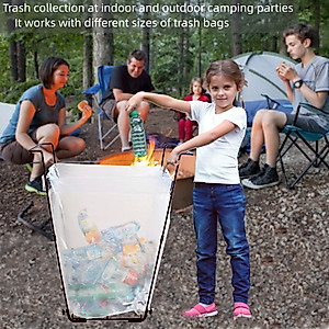 Niurui Garden Trash Bag Holder - Outdoor Leaf Bag Support Stand Multi-Use Metal Garbage Bag Holder Frame Holds 30-45 Gallons Bag for Leaves, Camping, Yard Weeding, Lawn Party