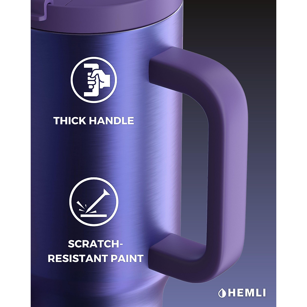 40 Oz Tumbler with Handle and Straw, Insulated Tumbler with Leakproof 2-in-1 Lid and Straw, Reusable and Portable Water and Coffee Stainless Steel Travel Mug, Vacuum Insulated (Iridescent)