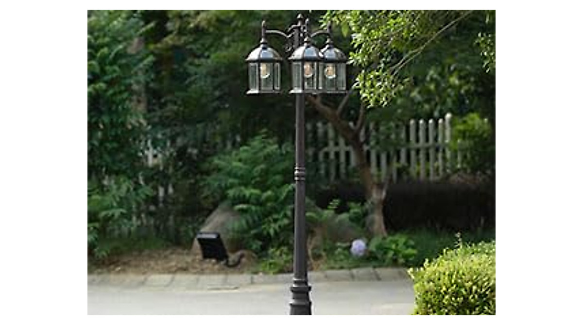Aluminum Outdoor Lamp Post Birdcage with 3-Head Modern Design