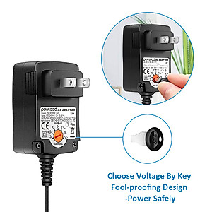 Powseed 3V 4.5V 5V 6V 7.5V 9V 12V Universal AC Adapter 12W AC/DC Power Adapter for Household Elecronics Pedals Routers Speakers CCTV Cameras Smart Phone USB Hub GPS Tablet Recorder etc.