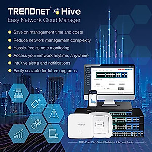 TRENDnet AX1800 Dual Band WiFi 6 PoE+ Access Point, 1201Mbps WiFi AX + 576Mbps WiFi N, MU-MIMO, OFDMA,1024 QAM, WDS, Client Bridge, WDS Bridge, AP, WDS Station, White, TEW-921DAP