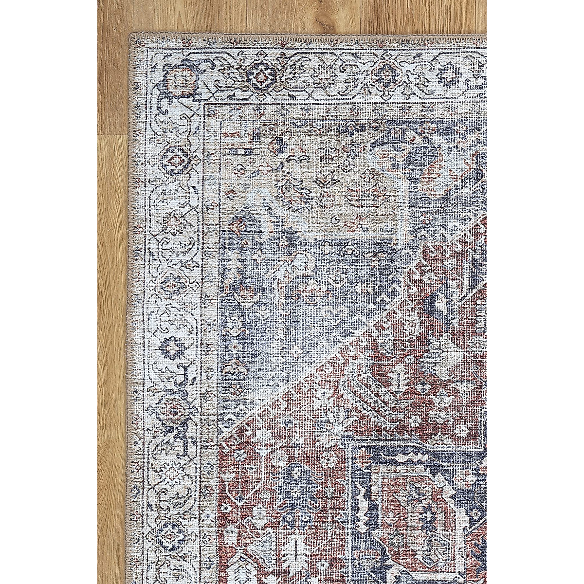 Home Culture Machine Washable Area Rug, Non-Shedding, Distressed Area Rug for Livingroom, Kitchen, Dining, Office, Low Pile, Pet Friendly Luna Rug, 5'2'x7'6'