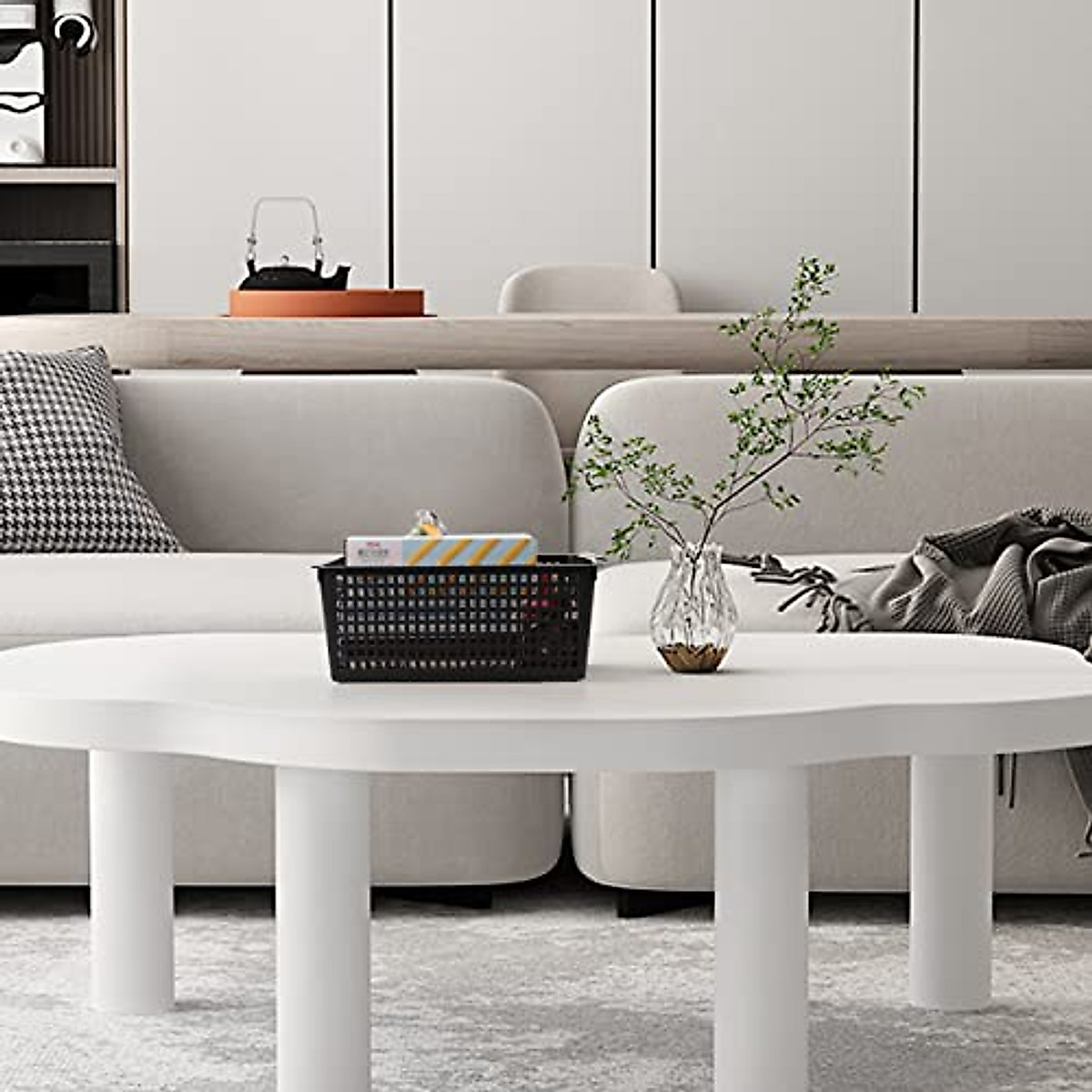 EudokkyNA Large Storage Bins, Plastic Organizer Basket Bins Set of 3