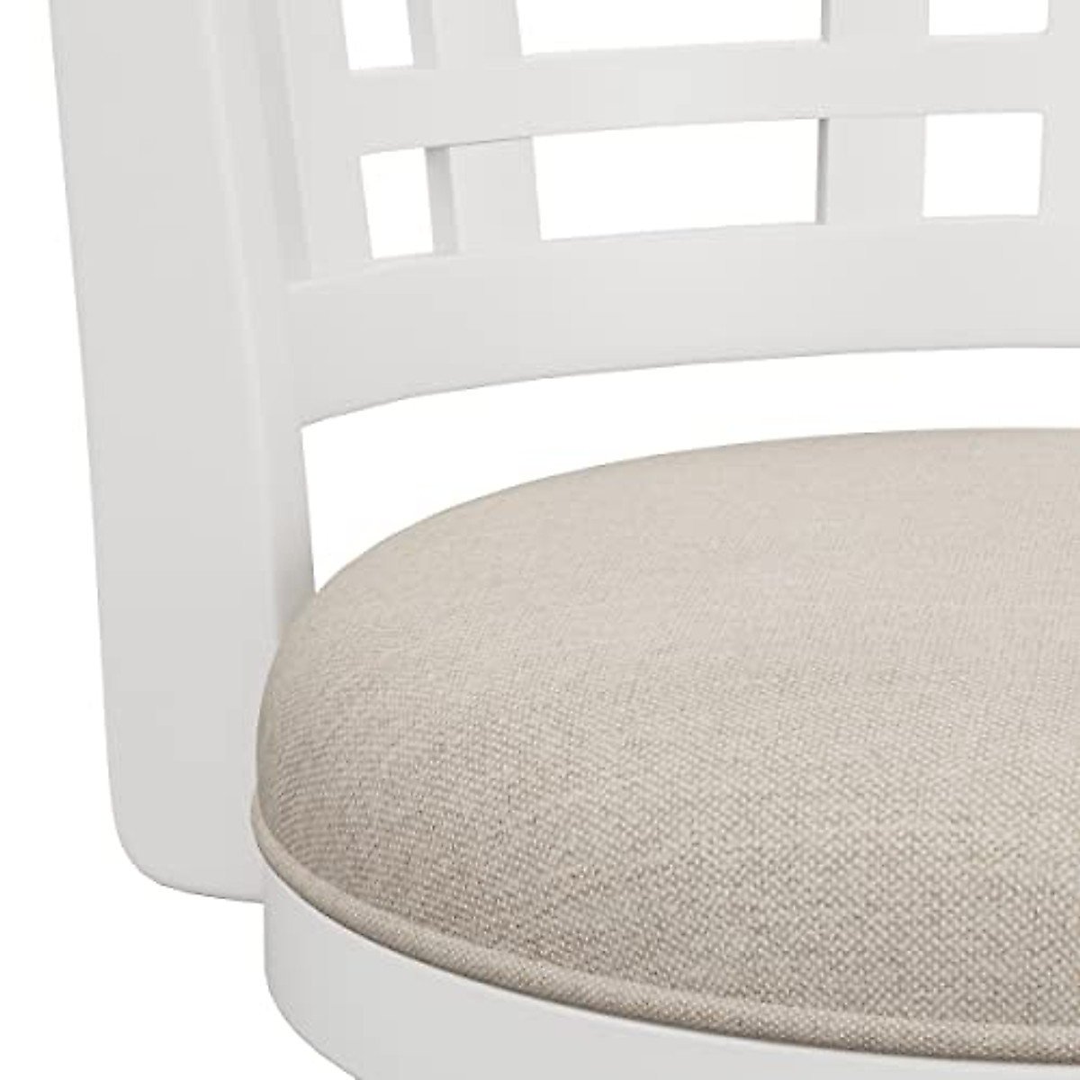 Hillsdale Fairfox Swivel Rectangular Lattice Back, Counter Stool, White