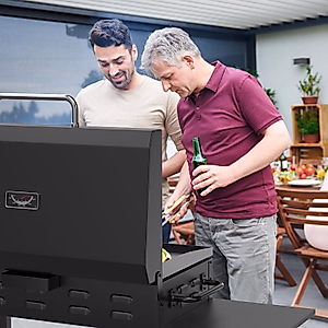 SafBbcue Griddle Hinged Lid for Blackstone 36 Inch Grill Griddle Top Accessories,36" Blackstone Griddle Hard Cover Hood with Thermometer for 36" Blackstone 1818 1825 1863 1866 Grill Griddle Lid Hinged