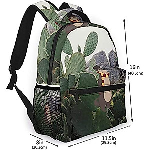 Prickly Pear Cactus Growing Against Sky Bookbag Lightweight Laptop Bag for College Travel Bags Backpack