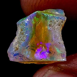 Dazzlegems Ultra Fire Opal Rough Gemstone, Raw Crystals Gemstone, Ethiopian Opal Rock, Jewelry Making Supplies, Chakra Healing, Energy Stone, Reiki, Meditation, Art-Crafts-Diy Stone,04.30Cts,