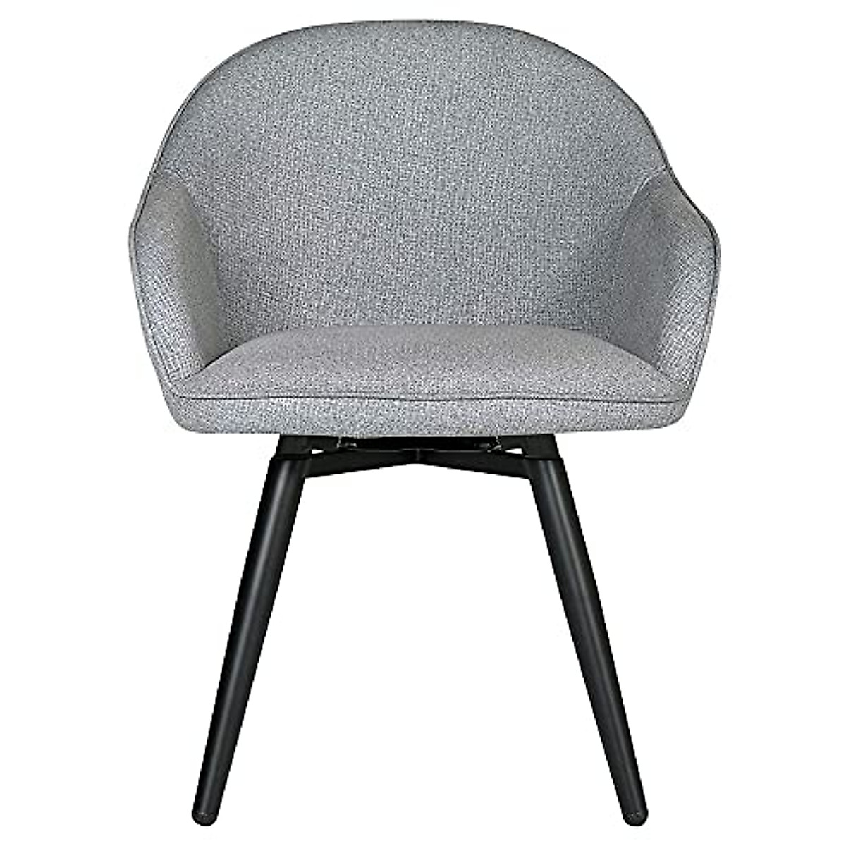 Studio Designs Home Dome Upholstered Swivel Dining, Office Grey Accent Chair with Arms and Metal Legs, 24" W x 23" D x 32.5" H, Heather Gray
