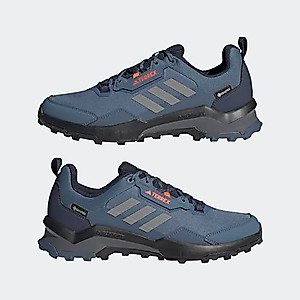 adidas Men's Terrex Ax4 Gore-tex Hiking Shoes Sneaker, Wonder Steel/Grey/Impact Orange, 10