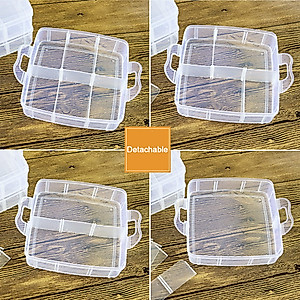 Clear Adjustable Jewelry Bead Sewing Organizer Box Storage Transparent Container Case (18 Compartments)