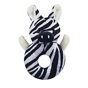 Doindute Baby Zebra Soft Rattle Toy, Zebra Plush Infant Shaker Rattle Easy-Grasp Stuffed Animal Toy, Gifts for Newborns Babies Toddlers Boys Girls, 6 Inches