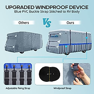 Quictent Upgraded Class C RV Cover, Extra-Thick 6-ply Camper Cover, Fits 26-29Ft Motorhome -Breathable Watertight Quick-Drying Rip-Stop Anti-UV with 2 Windproof Straps, 4 Tire Covers