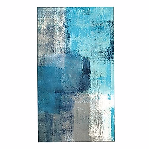 Hand Towel Modern Art Gry Turquoise Abstract Face Washcloths Fingertip Bath Towels 27.5 x 15.7 Inch Microfiber Quick Dry Soft Absorbent Luxury Kitchen Dish Cloth for Bathroom Beach Gym Sport