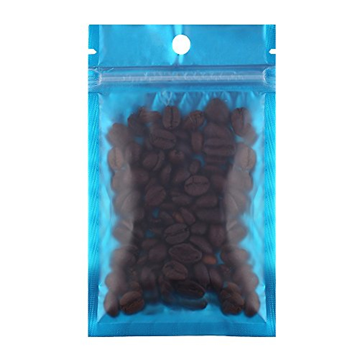 100PCS Matte Clear/Blue/Silver Metallic Mylar Foil Flat Ziplock Bags 9.5x17cm (3.7x6.7")