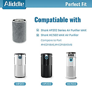 HC502 HP202 HP201 True HEPA Air Purifier MAX Filter Compatible with Shark HP200 Series, HP202, HP201, HP232, HP302 and HC502, Part # HE2FKBAS, HE2FKBASMB, 2 Pack