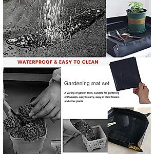 VkerQerd Foldable Gardening Plant Repotting Mat -2PCS- 39.4" x 39.4" PE Indoor Transplanting Anti Dirty Mat, Bonsai Succulent Potting Tarp for Home Gardening Planting