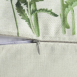 Bonhause Spring Floral Throw Pillow Covers 18x18 Set of 4 Garden Flower Butterfly Decorative Pillows Case Polyester Linen Cushion Covers for Couch Sofa Garden Patio Decor