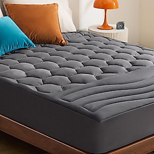 Bedsure Grey Twin XL Mattress Pad - Soft Mattress Topper for College Dorm Room Essentials, Extra Long Twin Bed Cover Protector with 8-21 Inches Deep Pocket, Washable, Grey, 39x80 Inches