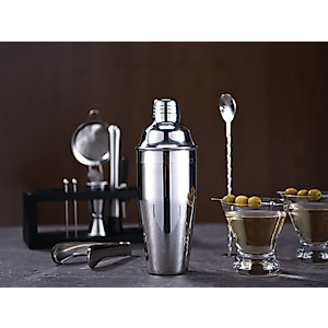 LUCKYGOOBO Cocktail Shaker Set,14 Piece Bartender Kit 24 oz Martini Shaker Cocktail Mixing 18/8 Grade Stainless Steel Martini Mixer Bar Tools for Professional Bartender and Home Bar.