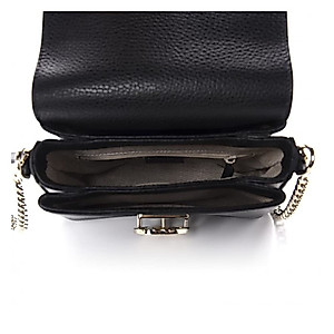Gucci Interlocking G Black Leather Chain Shoulder Bag 510302