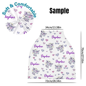 Personalized Black Bear Baby Car Seat Covers with Name, Custom Nursing Cover Breastfeeding for Babies, Carseat Canopy for Boys and Girls, Infant Stroller Cover, Breathable Carseats Cover