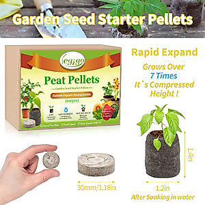 Legigo 100 Pcs 30mm Seed Starter Peat Pellets Pods for Seedlings- Compressed Seed Starting Pellets Seed Starter Pods Plugs Soil Peat Pods for Starting Seeds, Garden Planting Herb Flower Vegetables