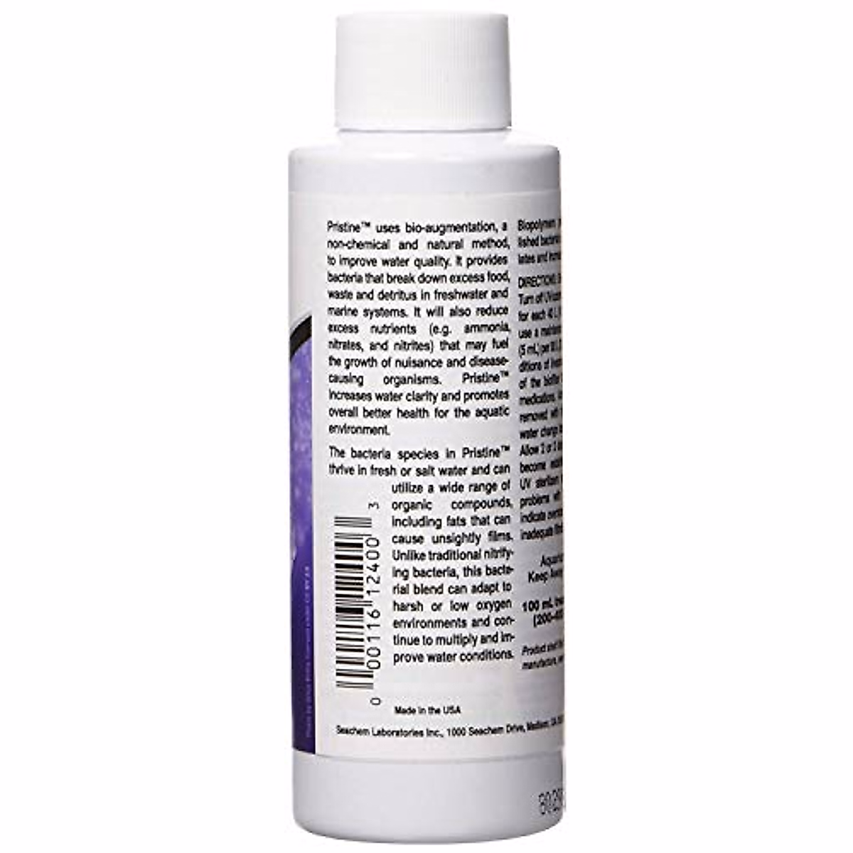 Seachem Pristine Natural Waste Management - Organic Sludge and Detritus Eliminator 100ml/3.4oz