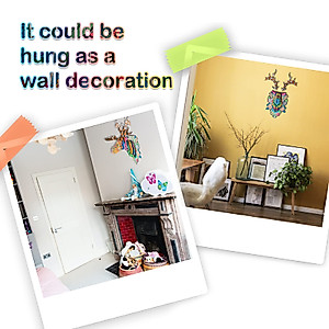 Hautton 3D Coloring Puzzle, Creative DIY Painting Puzzle Set Toy with 10 Colouring Pens, Fun Arts Crafts Gift for Kids Age 3 4 5 6 7 8 9 10 11 12 -Elk