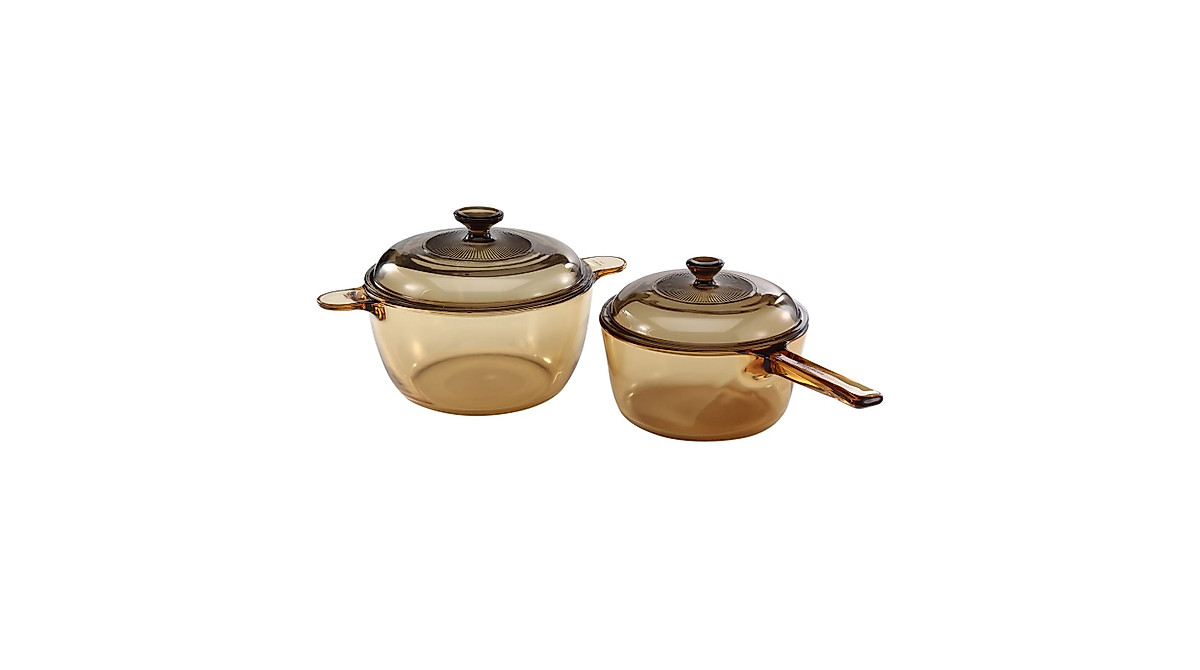 VISIONS 4-Piece Glass Cookware Set - See-Through Design & Handles