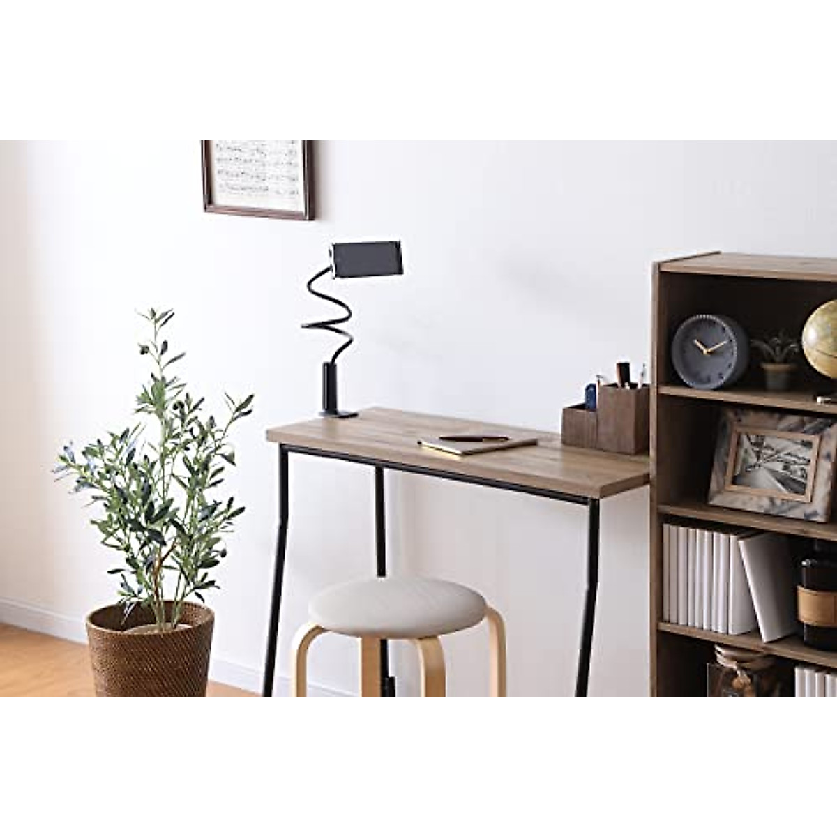 IRIS USA Modern Computer Office Desk Table with Matte Black Steel Frame, Wood