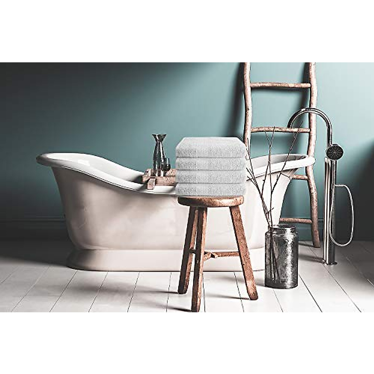 Zuperia Bath Towels 24 x 48 inches, Set of 6 - Ultra Soft 100% Combed Cotton White Towels, Highly Absorbent Daily Usage Bath Towel Set Ideal for Pool, Home, Gym, Spa, Hotel - (White)