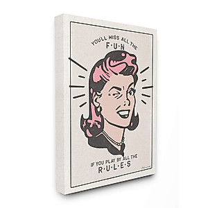 Stupell Industries You Will Miss All The Fun Vintage Style Design Canvas Wall Art, 24 x 30, Multi-Color