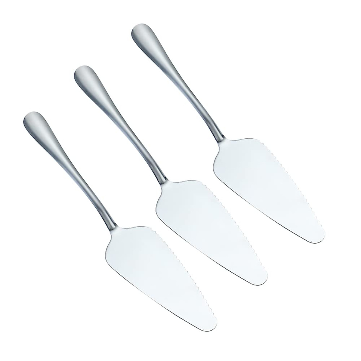 ccHuDE 3 Pcs Stainless Steel Cake Server Spatula Pie Cutting Spatula Serrated Edge Cutter Spatula Dessert Server Utensil for Party Appetizer