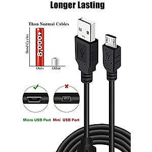 CONNYAM 2Pack 10ft PS4 Controller Charging Cable, High Speed Data Sync Cord for PS4/ Slim/Pro/Xbox One/Xbox One S/Xbox One Elite/Xbox One X Controllers