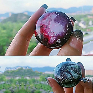 Rarapop 12 Pack Reusable Mini Round Tinplate Candle Tin Jars with Lids, 20ml Small Starry Sky Travel Tin Cans Refillable Empty Container Bottle for Lip Balm, Salve, Eye Shadow, Powder