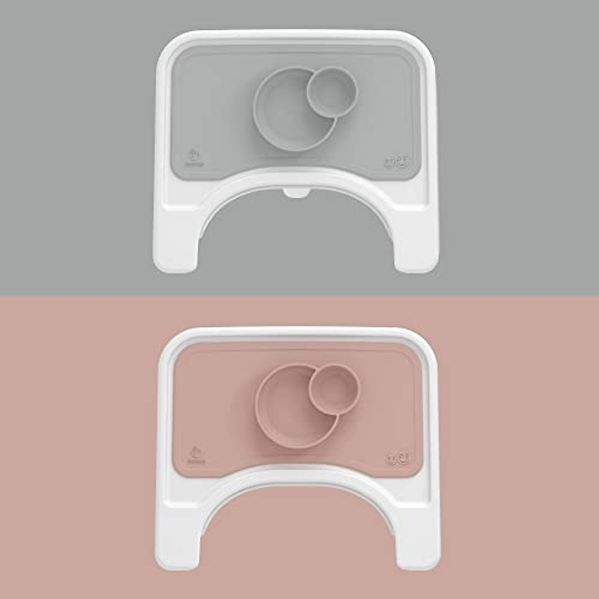 ezpz by Stokke Placemat for Steps Tray, Grey - Perfectly Fits Stokke Steps High Chair Tray - Helps Prevent Messy Mealtimes - Durable, Convenient, Dishwasher & Microwave Safe - 100% Silicone