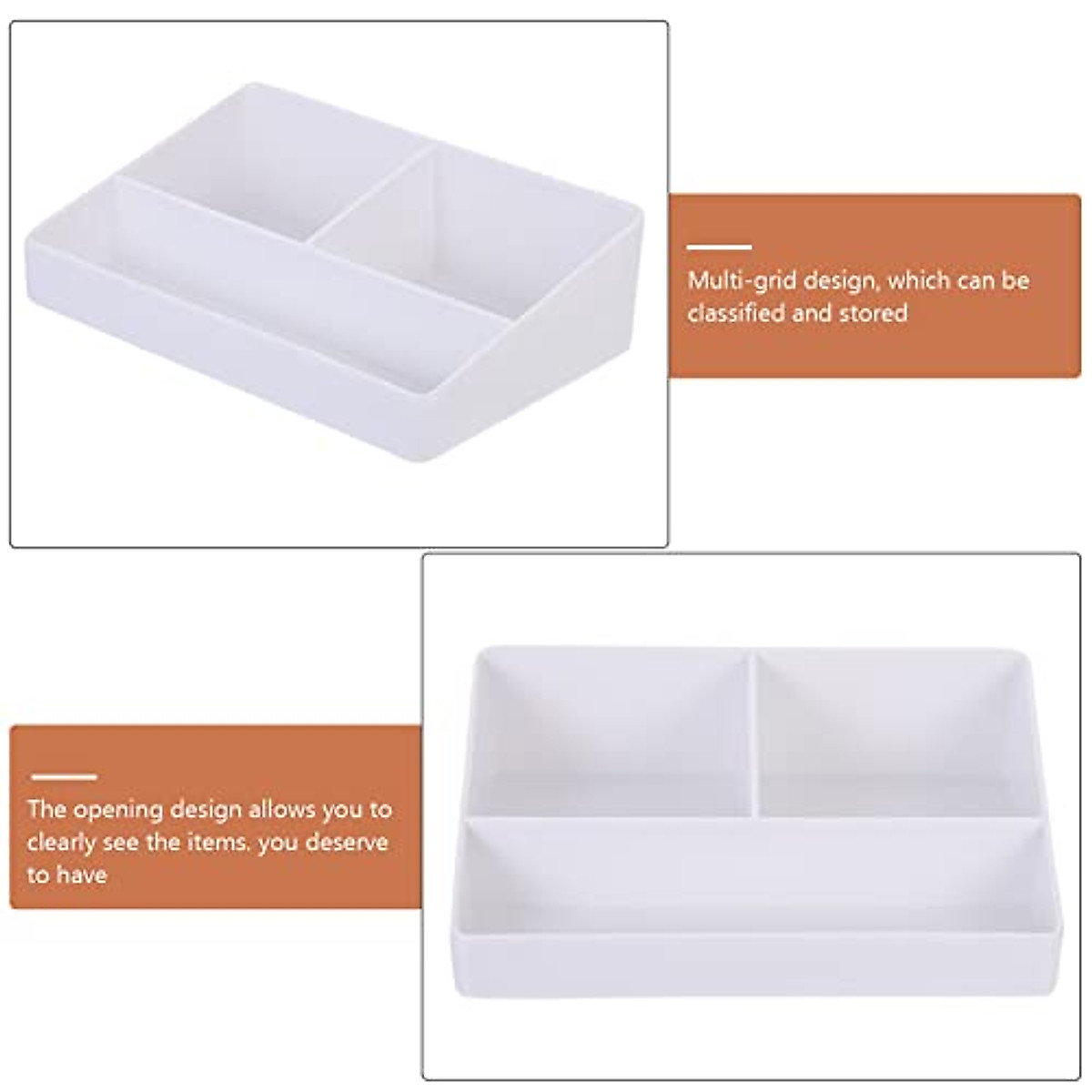 Tofficu 3 Compartment Coffee Condiment Holder Coffee Holder Storage Organizer Coffee Sugar Tea Bags Holder for Breakroom Office Home use