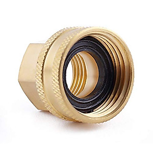 LitOrange (2 Pack Lead-Free Brass Garden Hose Threaded 3/4" GHT to 1/2 NPT Fitting Connect, Green Thumb Quick Swivel Connector Adapter,Double Female Thread 3/4" x 1/2" NPT Pipe