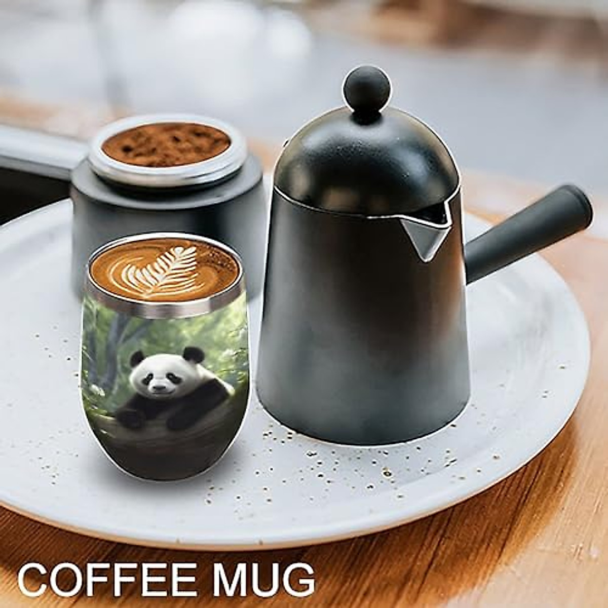 WYUSPGK 304 Stainless Steel Insulated Cup, Lovely Panda Print Smooth Rim, Durable & Reusable - Perfect for Office, Home, And Travel