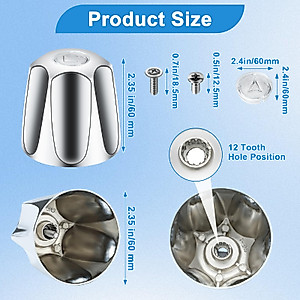 Metal 3 Piece Shower Knob Replacement, Compatible with Price Pfister Verve and Bathtub/Shower Faucet Handle, Include Hot and Cold/Diverter Shower Knob, Height 2.35 in Width 2.35 in (Polished Chrome)