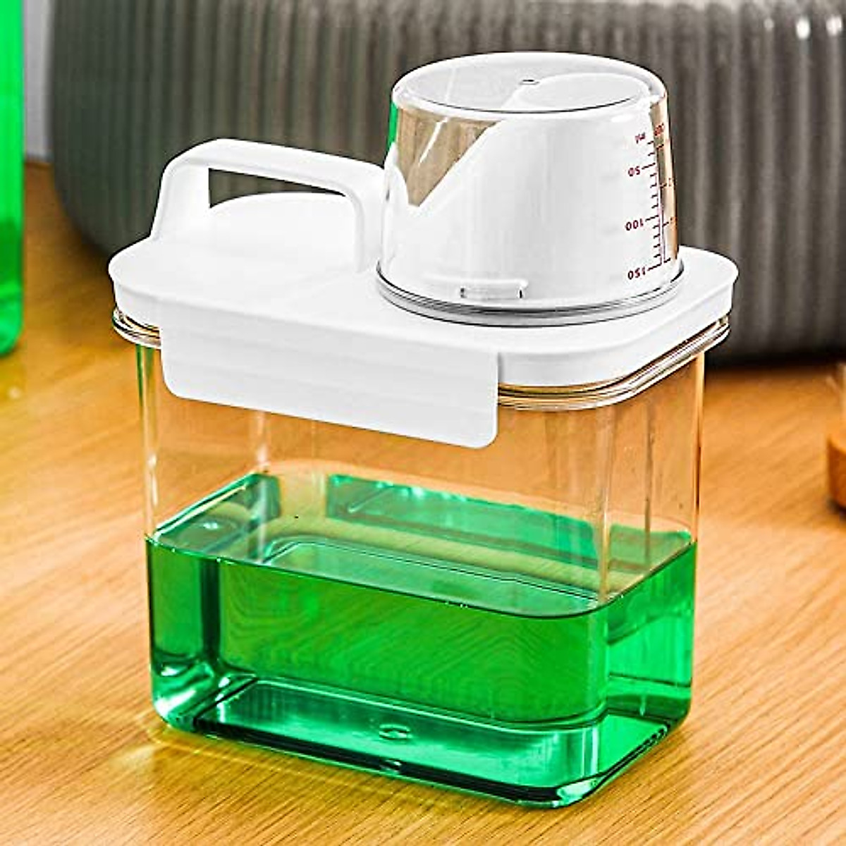 Houchu Washing Powder Container Household Detergent Box Laundry Measuring Cup Detergent Powder Storage Bucket(M)