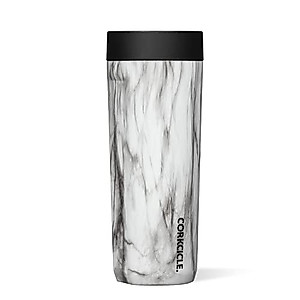 Corkcicle Commuter Cup Insulated Stainless Steel Leakproof Travel Coffee Mug Keeps Beverages Cold for 9 Hours and Hot for 3 Hours, Snowdrift, 17 oz