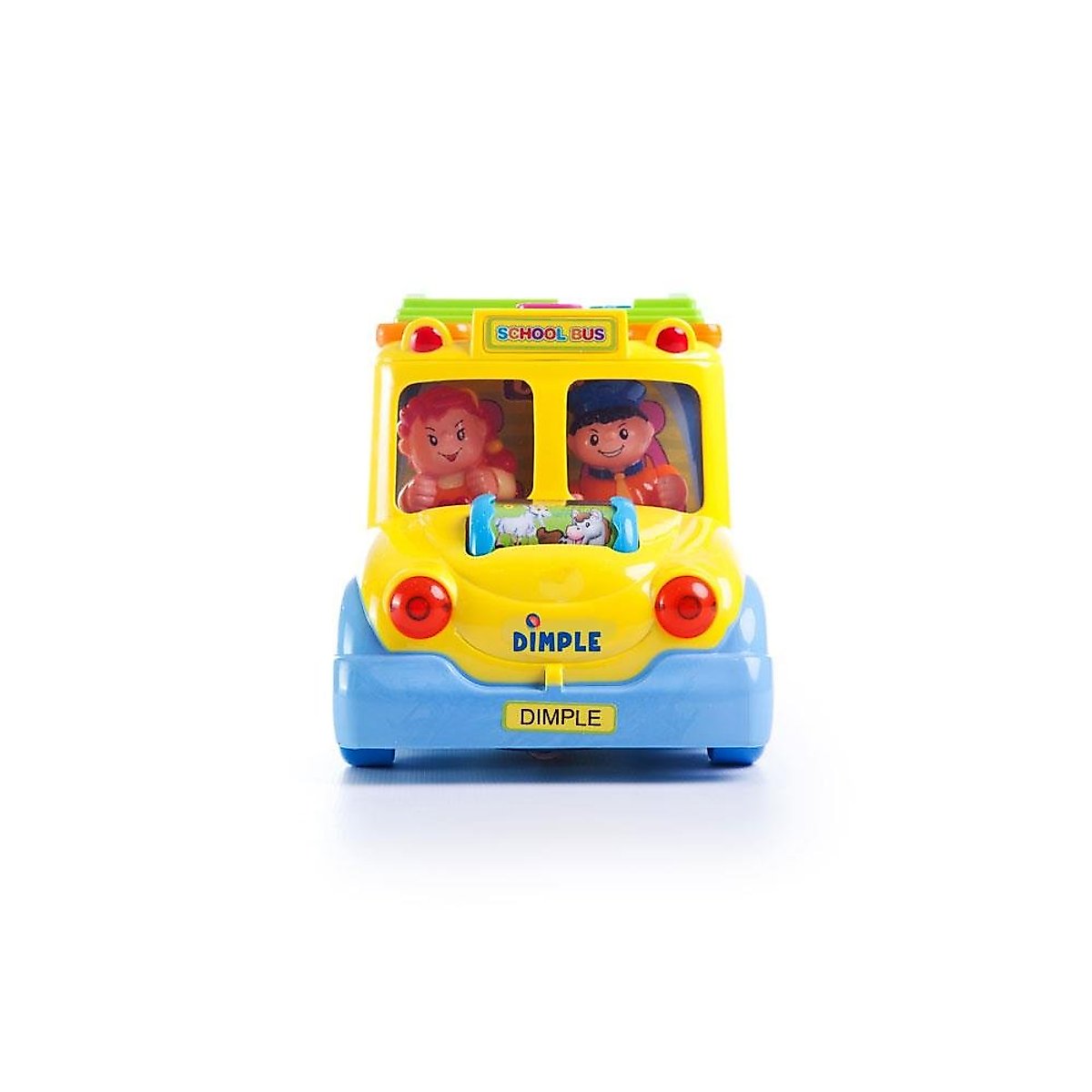 Dimple Educational Interactive School Bus Toy with Tons of Flashing Lights, Sounds, Responsive Gears and Knobs to Play with, Tons of Fun for Toddlers for Kids (Single)