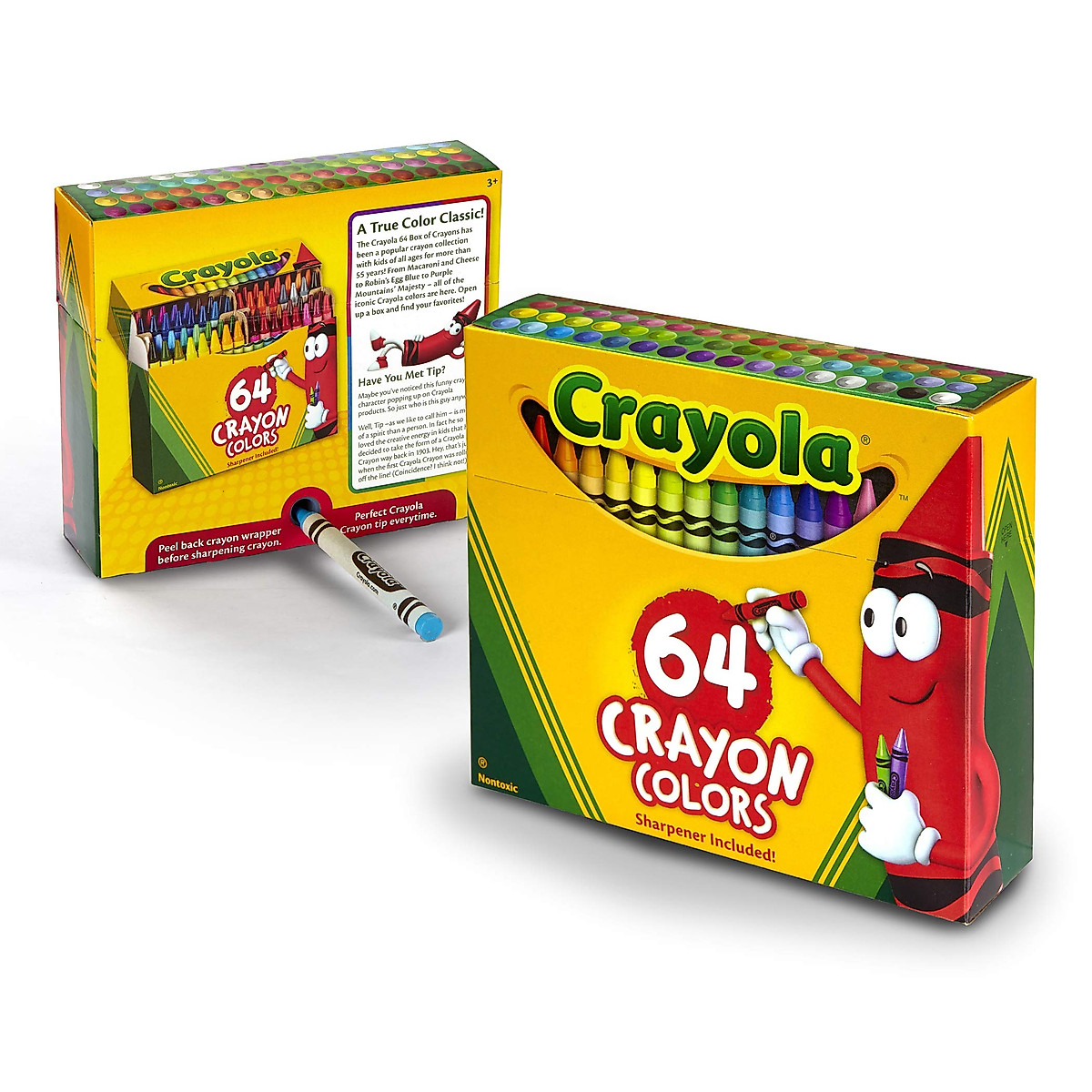 Crayola Crayons, Regular Size, 64 Count with Sharpener
