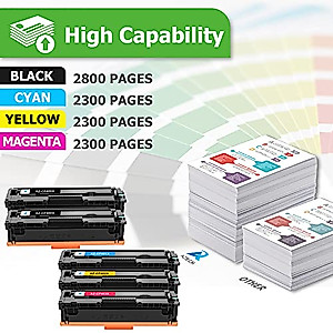 Aztech Compatible Toner Cartridge Replacement for HP 201A 201X M252dw CF400X CF400A Color Pro MFP M277dw M277c6 M277 M252 Printer Ink CF401X CF402X CF403X (Black Cyan Yellow Magenta, 5-Pack)