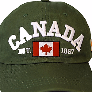WITHMOONS Cotton Baseball Cap Canada Maple Leaf Flag Embroidery Dad Hat Adult Unisex LX1382 (Green)